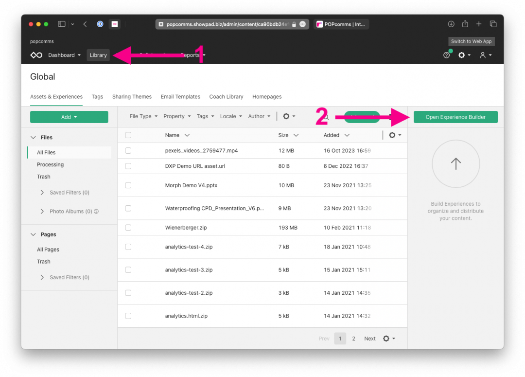 Install your Experience with Showpadize - POPcomms Help Center