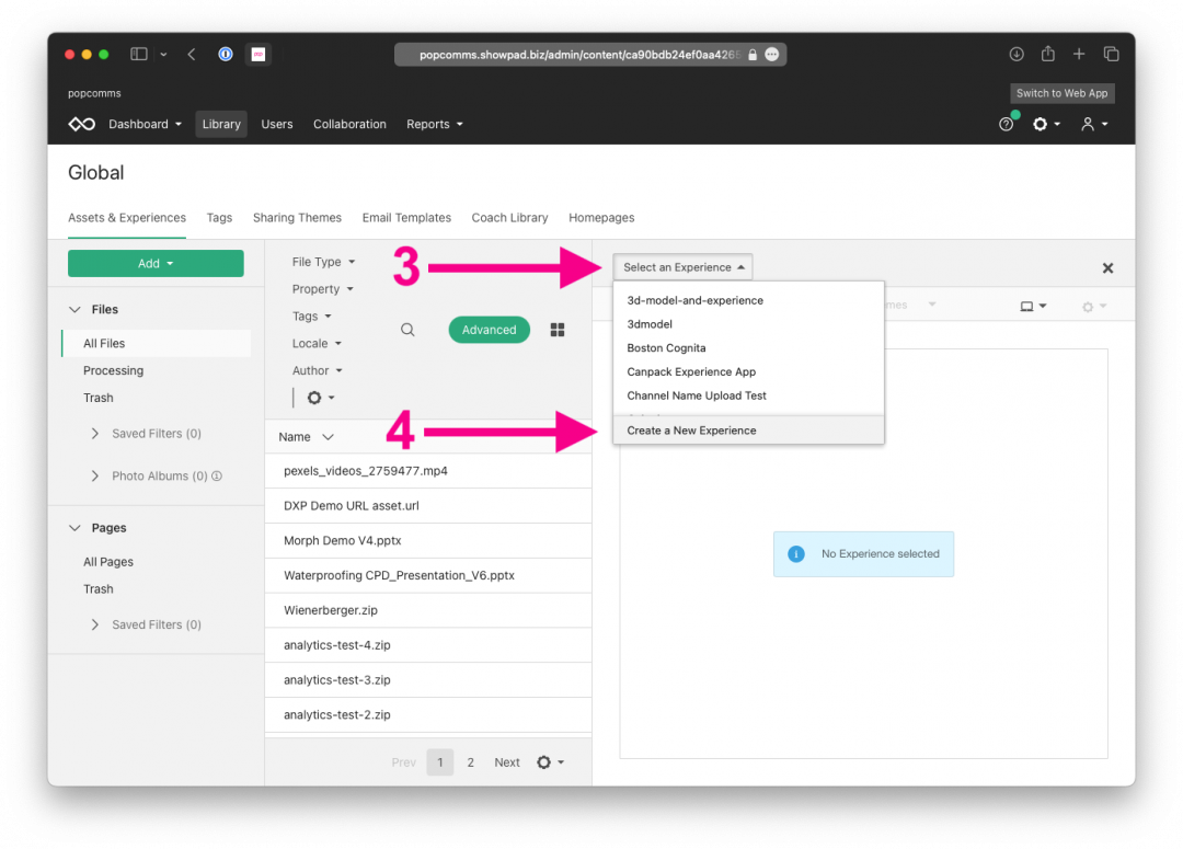 Install your Experience with Showpadize - POPcomms Help Center
