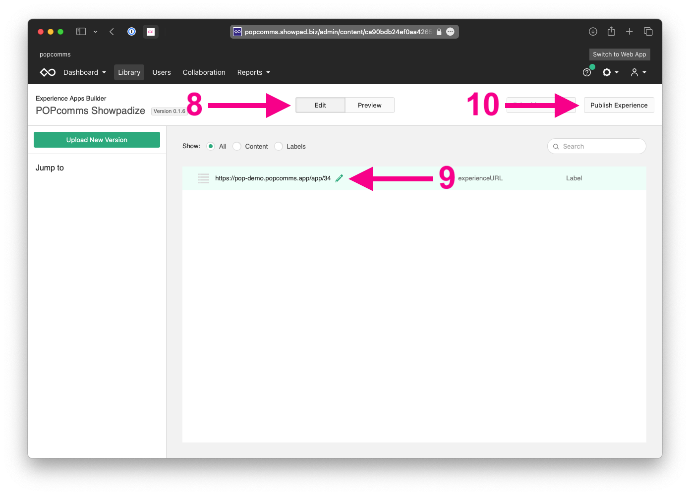 Install your Experience with Showpadize - POPcomms Help Center
